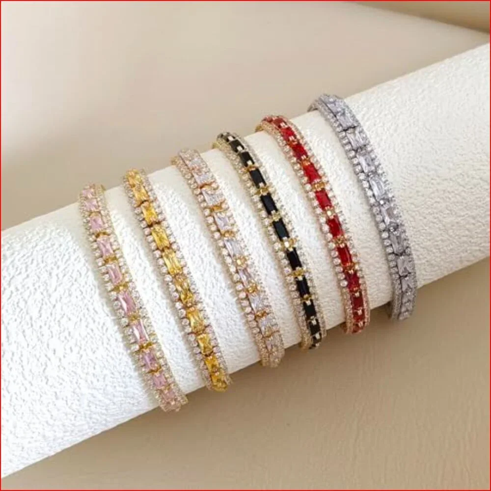 Jewelry | 18k Gold Plated Stackable Tennis Bracelet Set Cubic Zirconia ...